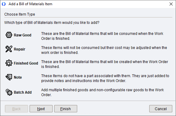 Fishbowl Advanced - Bill of Materials