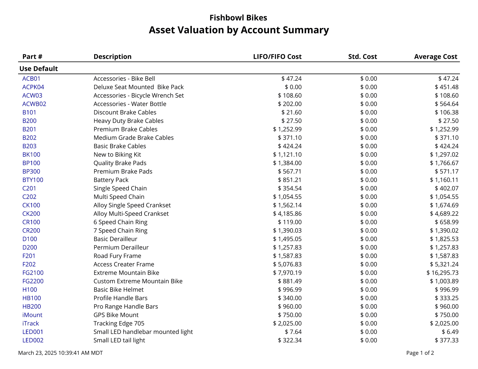 Advanced Reports