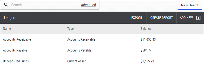 Fishbowl Drive - Chart of Accounts