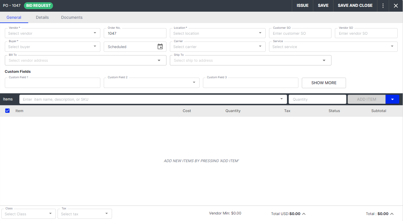 Fishbowl Drive - Purchase Orders